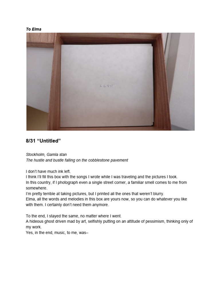 Letters To Elma | PDF