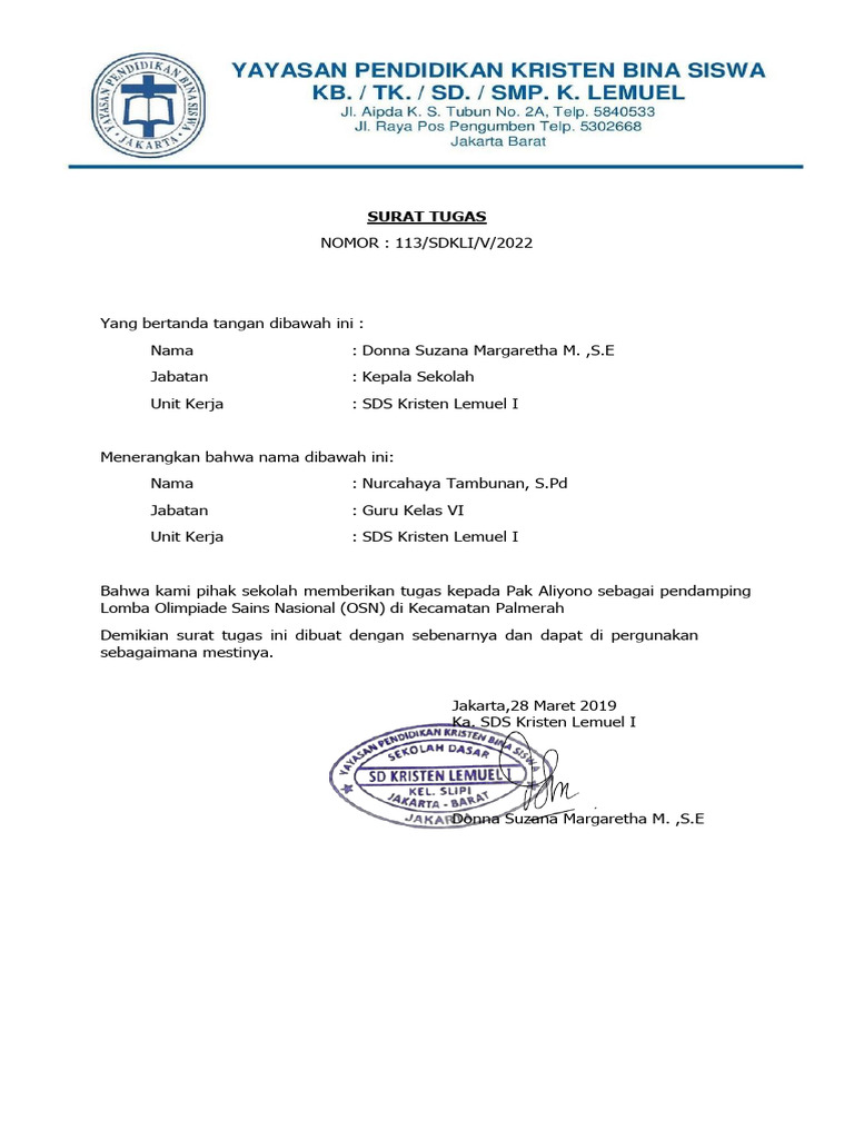 113 Surat Tugas Pendamping Lomba OSN | PDF | Karier & Perkembangan | Seni & Disiplin Bahasa