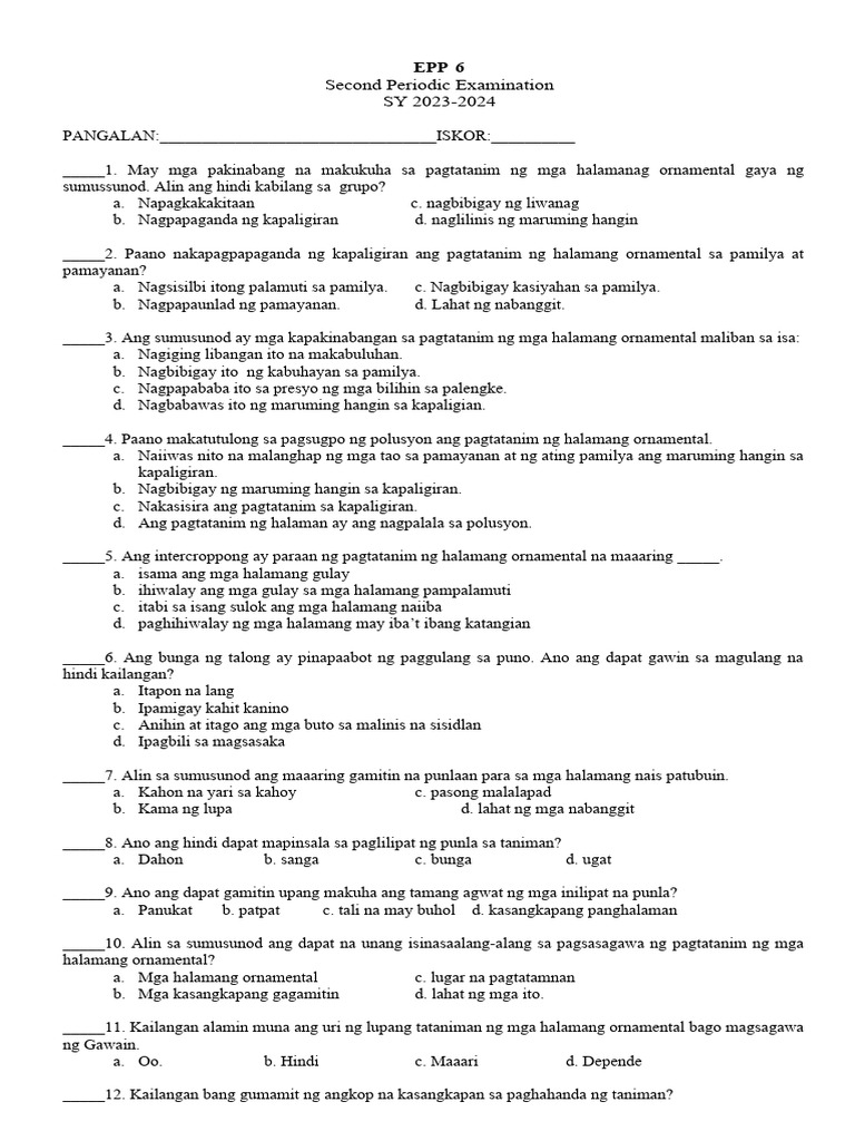 PT - Epp 4 - Q2 | PDF