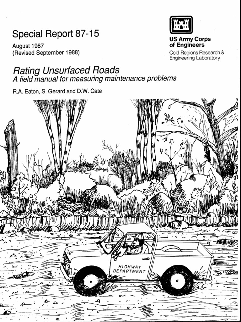 Rating Unsurfaced Roads US Army Corps Of Eng PDF Road Sampling