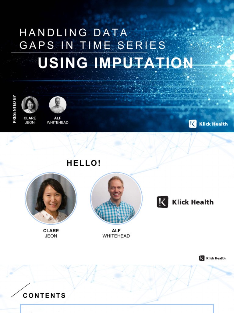 Handling Data Gaps In Time Series Using Imputation Presentation Pdf Time Series Statistics