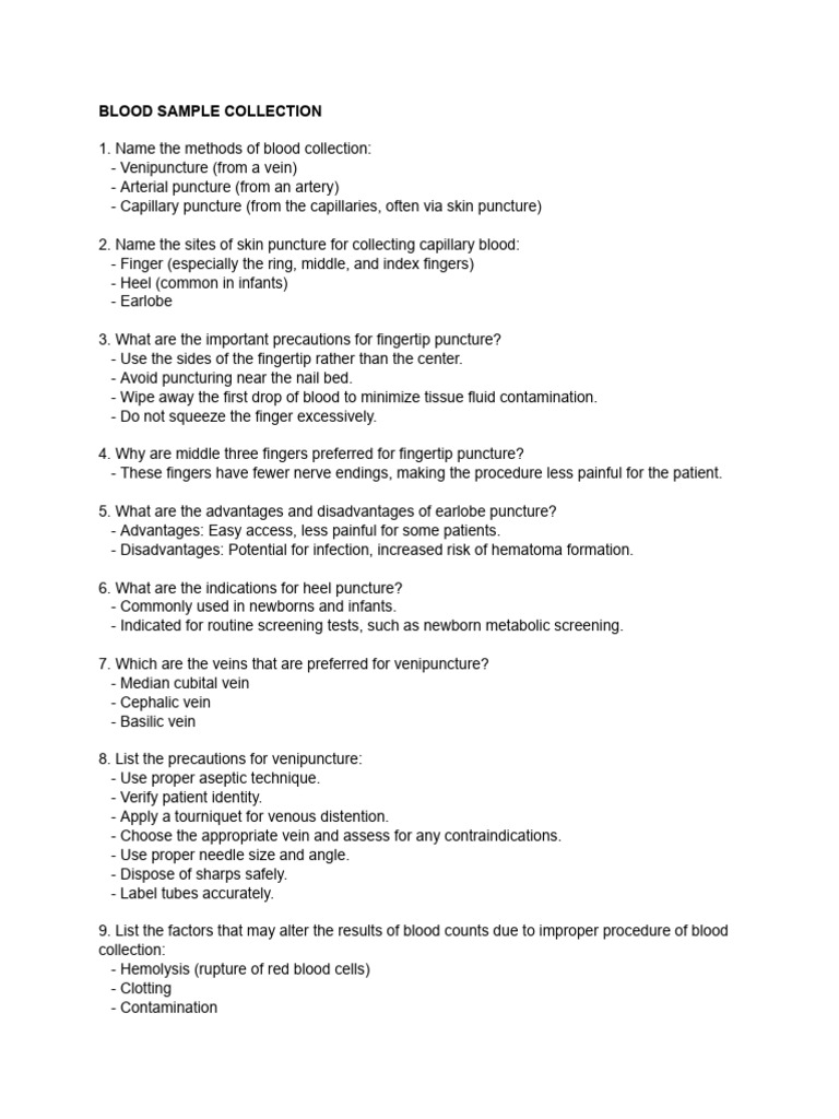 Blood Sample Collection | Download Free PDF | Blood | Hematology