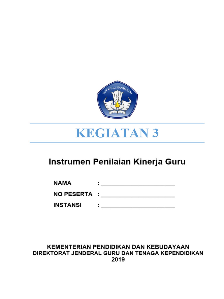 INSTRUMEN PKG MATA PELAJARAN 1 Cetak Peserta 1 | PDF