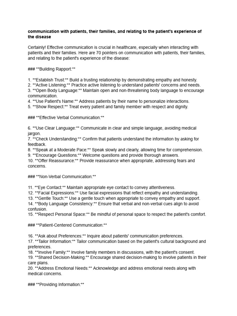 Effective Patient Communication Strategies | PDF | Communication | Body ...