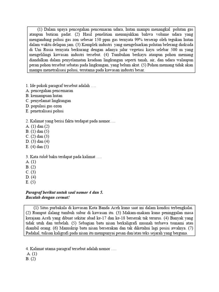 Soal-Soal UNAS | PDF