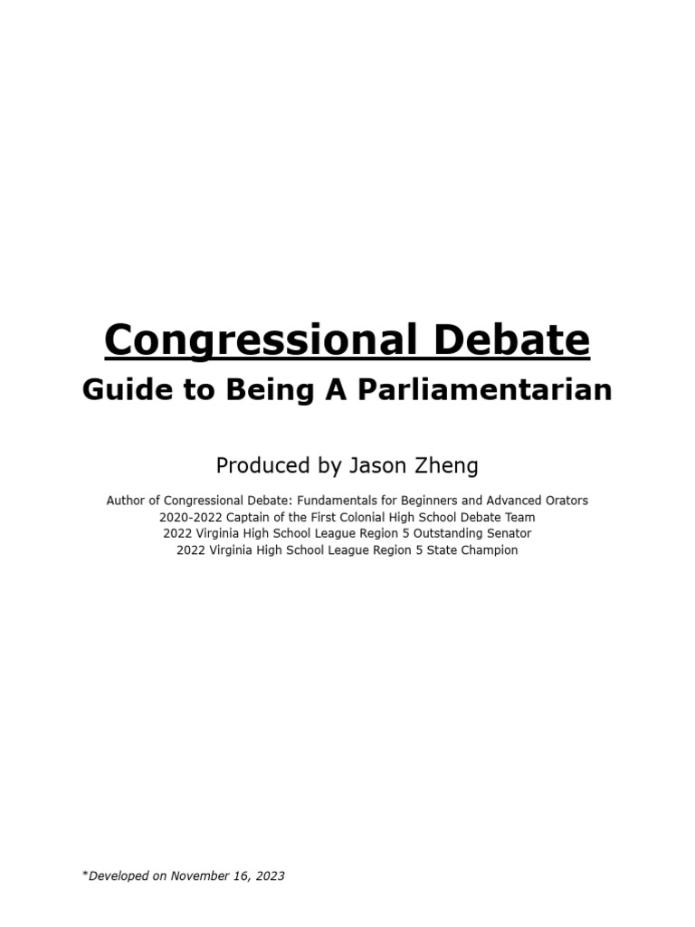 Student Congress - Parliamentarian Guide | PDF | Meetings | Political Law