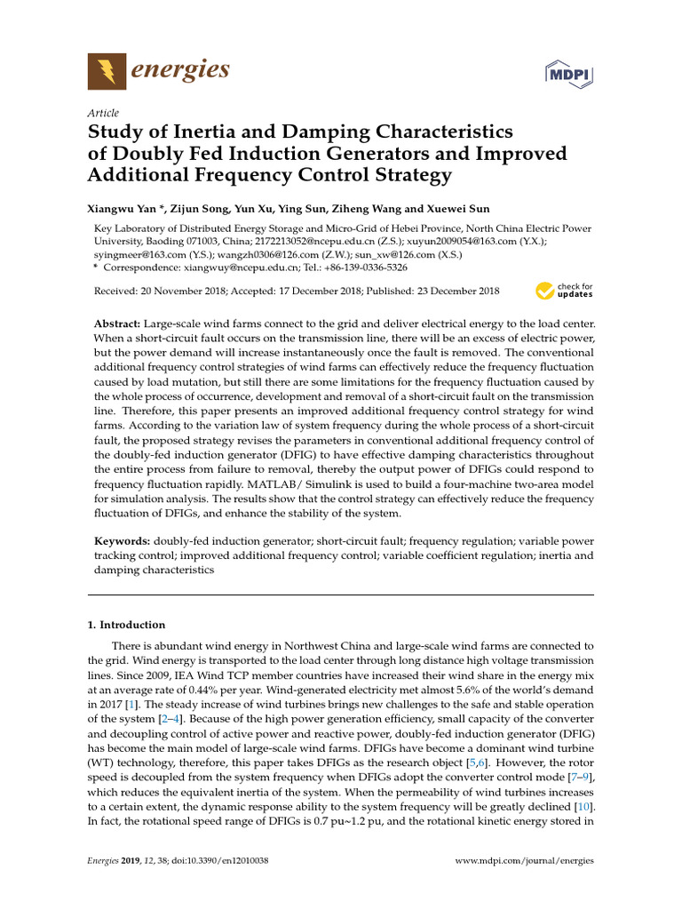 Study of Inertia and Damping Characteristics of Do | PDF | Electricity ...