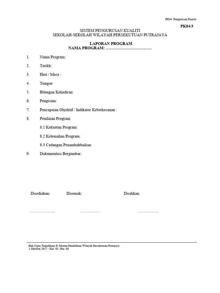 Laporan Program PK04 Sekolah | PDF | Karier & Perkembangan