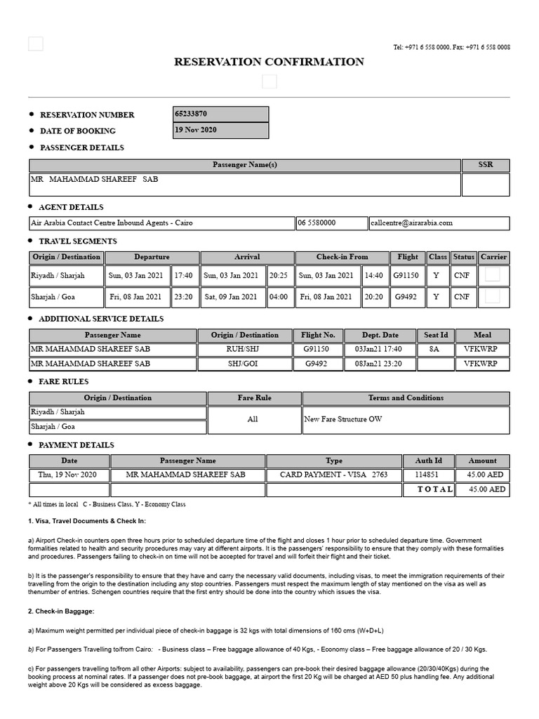 G9492 Flight Status Confirmation | PDF | Business