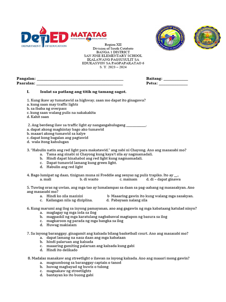 PT - Esp 6 - Q3 | PDF