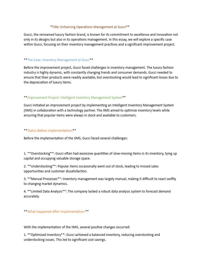 Operations Management Task | PDF | Inventory | Operations Management