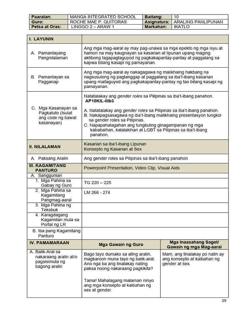 DLL Arpan10 Q3 W2 | PDF