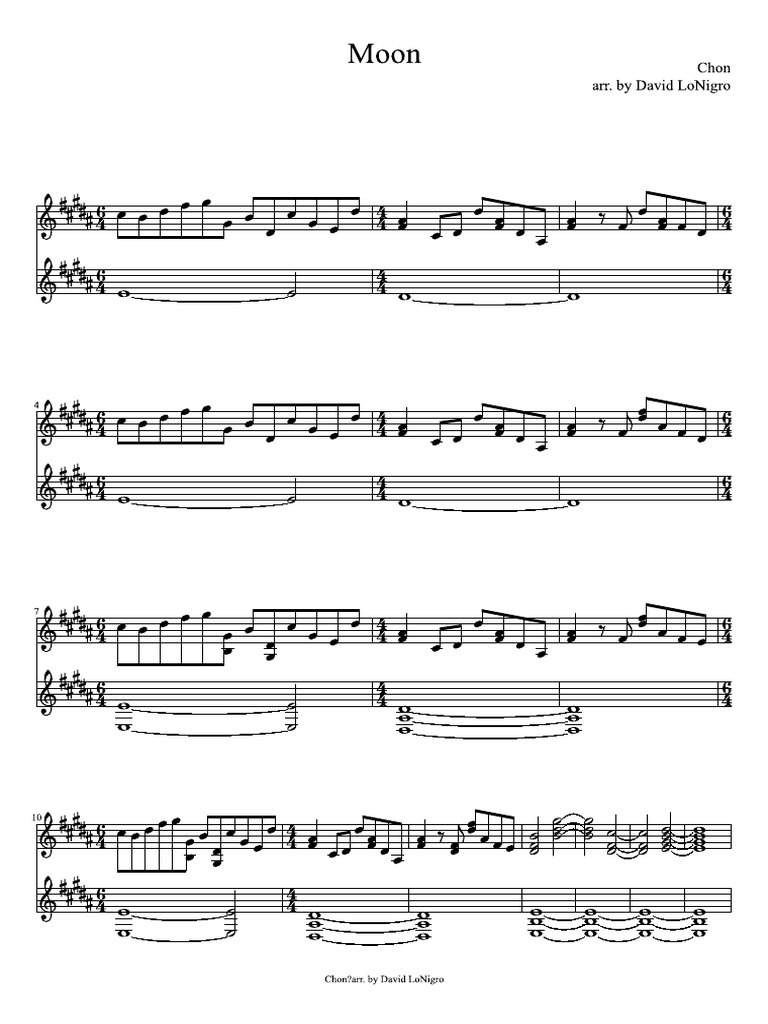 Moon Piano Sheet | PDF