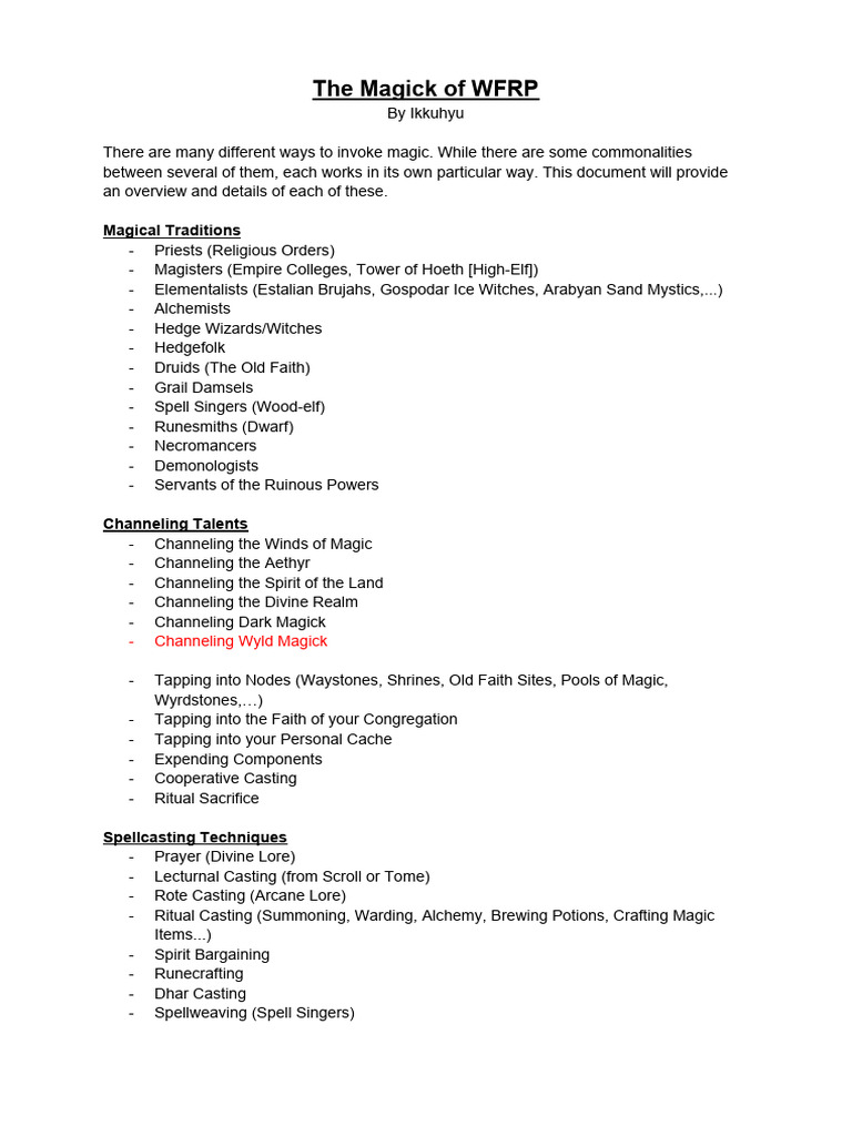 WFRP Magick | PDF | Necromancy | Prayer