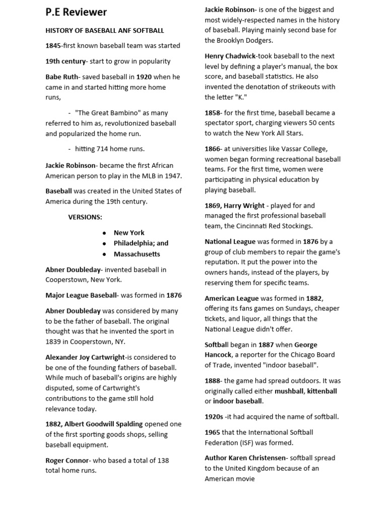 P.E-reviewer | PDF | Softball | Games Of Physical Skill