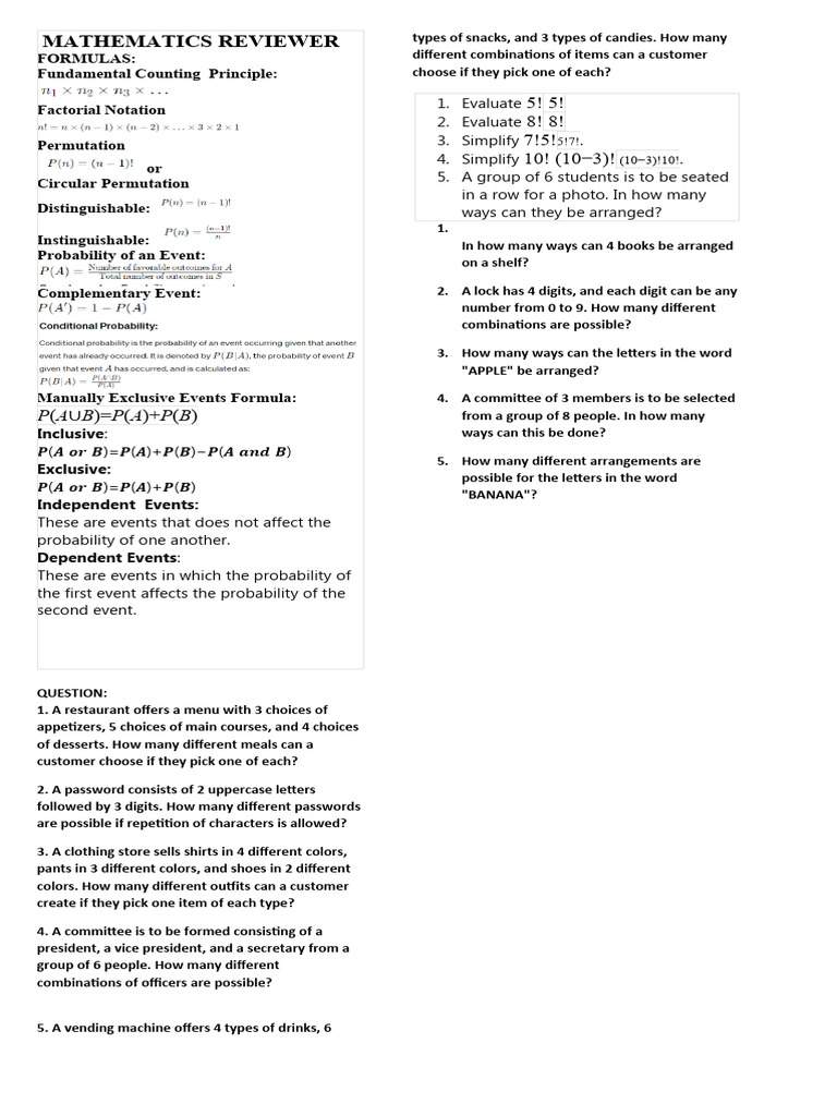 Mathematics Reviewer | PDF