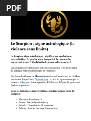 Signification Du Scorpion