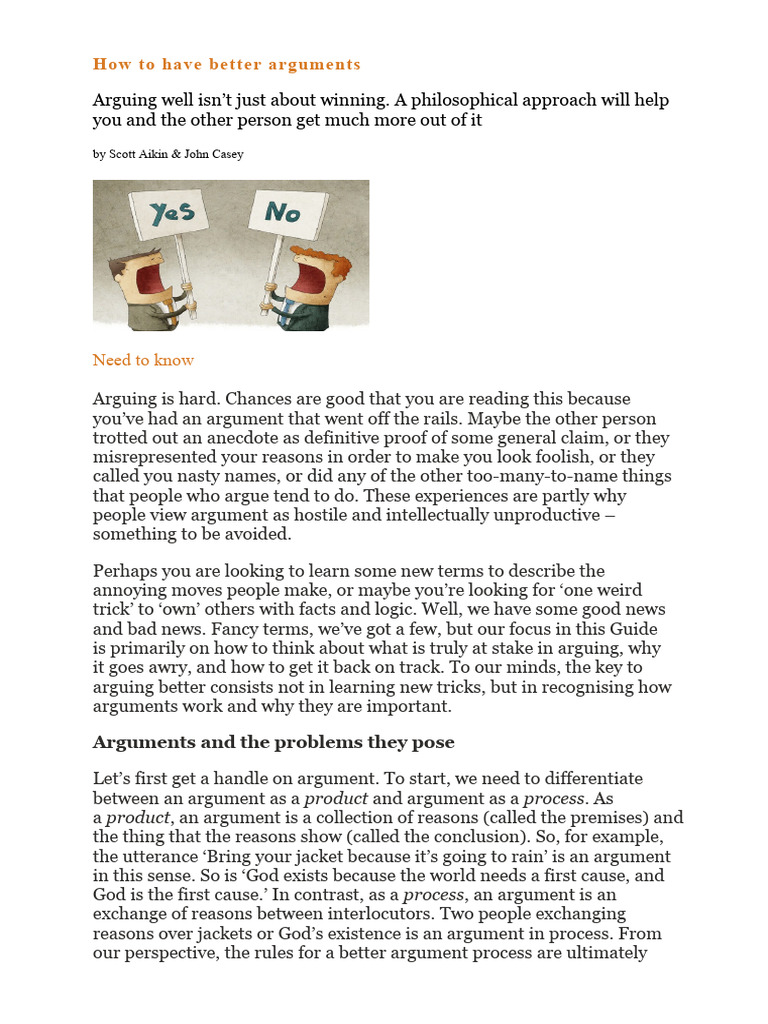 How To Have Better Arguments | PDF | Reason | Argument