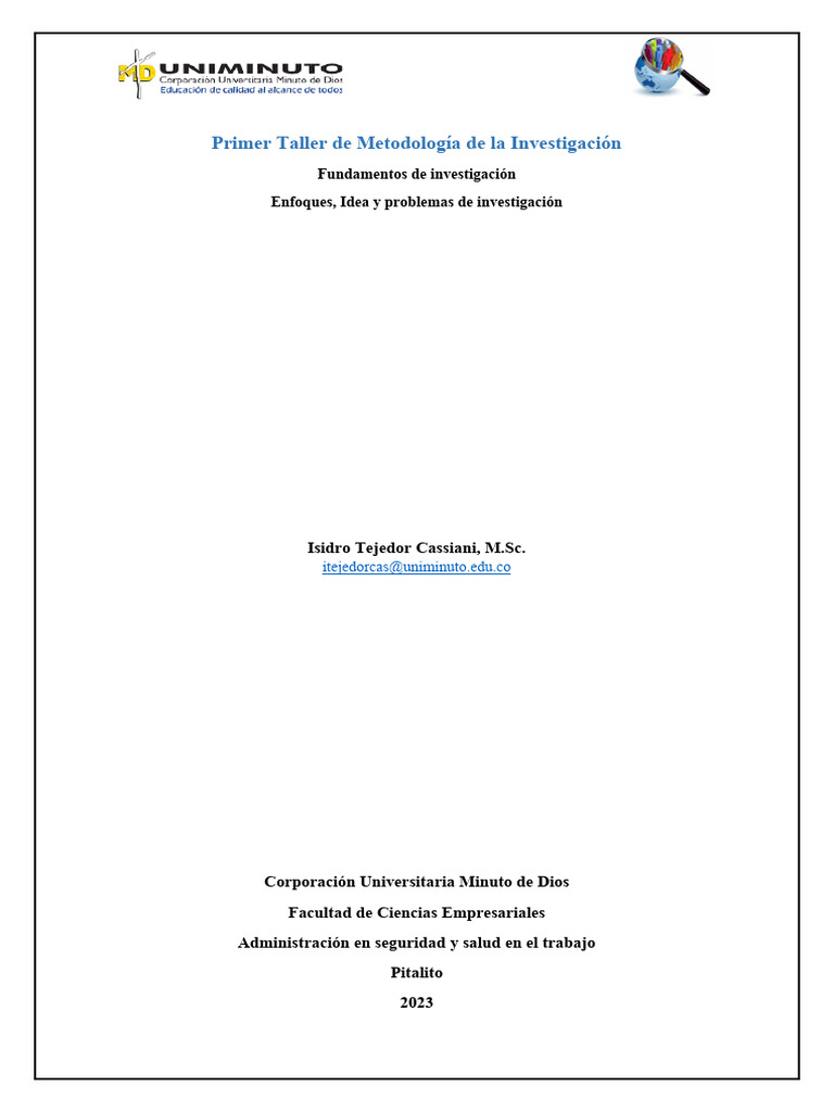 Act 1 Taller de Met Inv 202315 | PDF | Arte