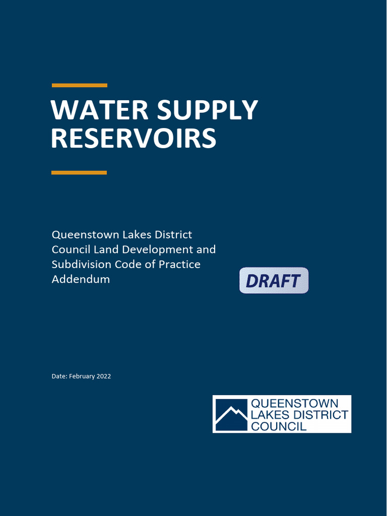 Water - Supply - Reservoirs - Design Standard - QLDC | PDF | Pipe ...