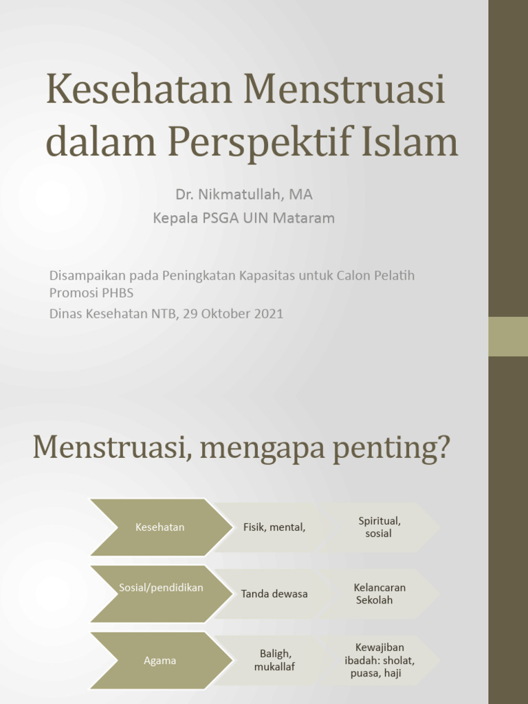 Menstruasi Dalam Perspektif Islam | PDF