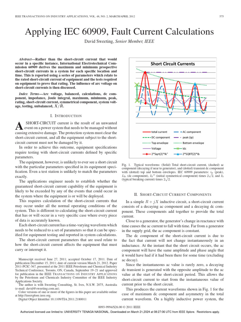 Applying IEC 60909, Fault Current Calculations | PDF | Fuse (Electrical ...