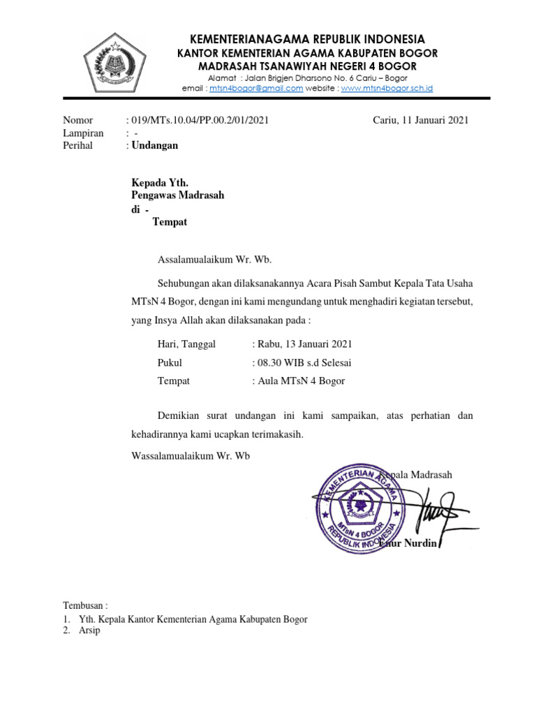 Undangan Pengawas Pembina | PDF