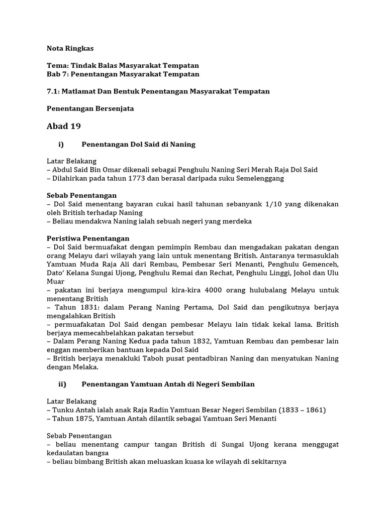 Nota Ringkas bab 7 | PDF