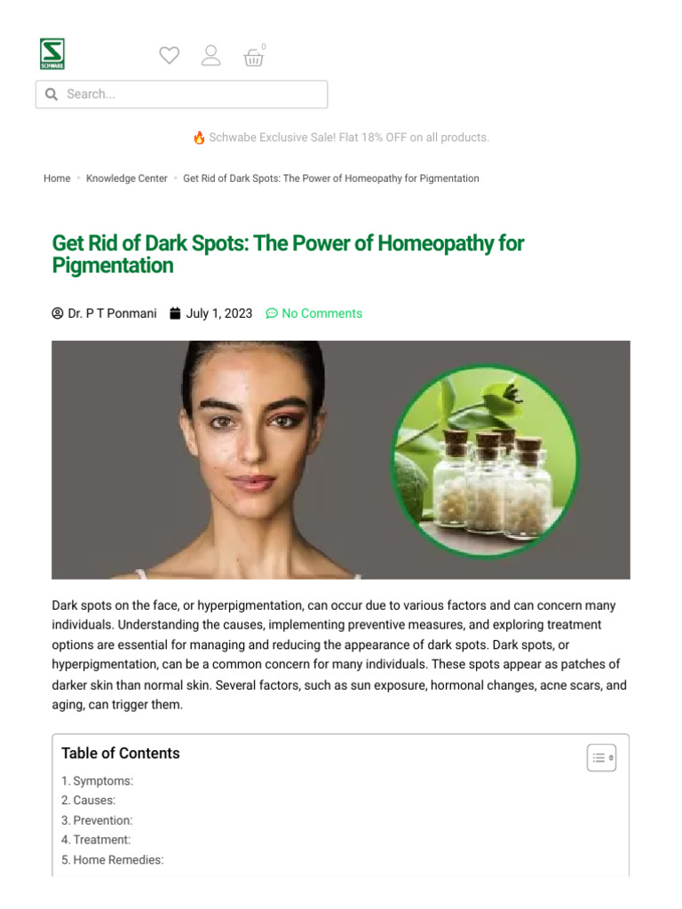 Get Rid of Dark Spots - The Power of Homeopathy For Pigmentation ...
