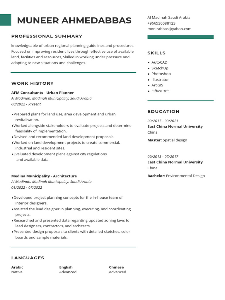 Muneer Ahmedabbas CV | PDF | Medina | Architect