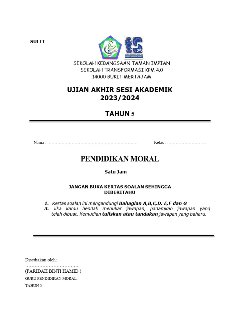 Cover Soalan Uasa | PDF