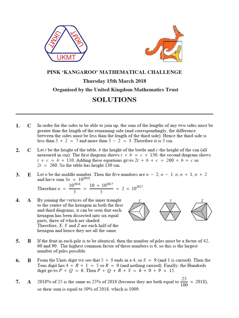 Maths Pink-2018-S | PDF | Vertex (Geometry) | Numbers
