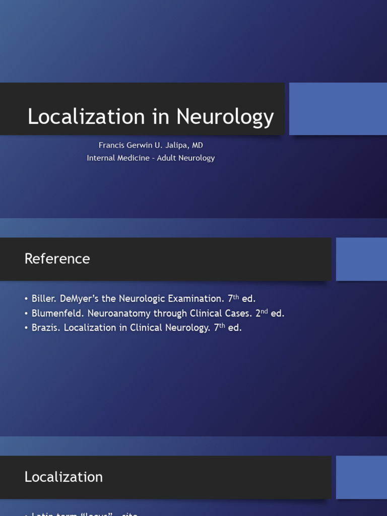 Localization in Neurology | Download Free PDF | Spinal Cord | Brainstem