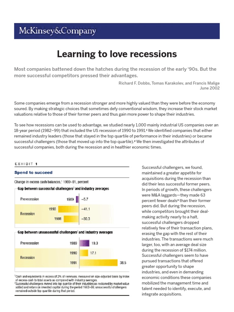 Mckinsey Report | PDF | Recession | Mergers And Acquisitions