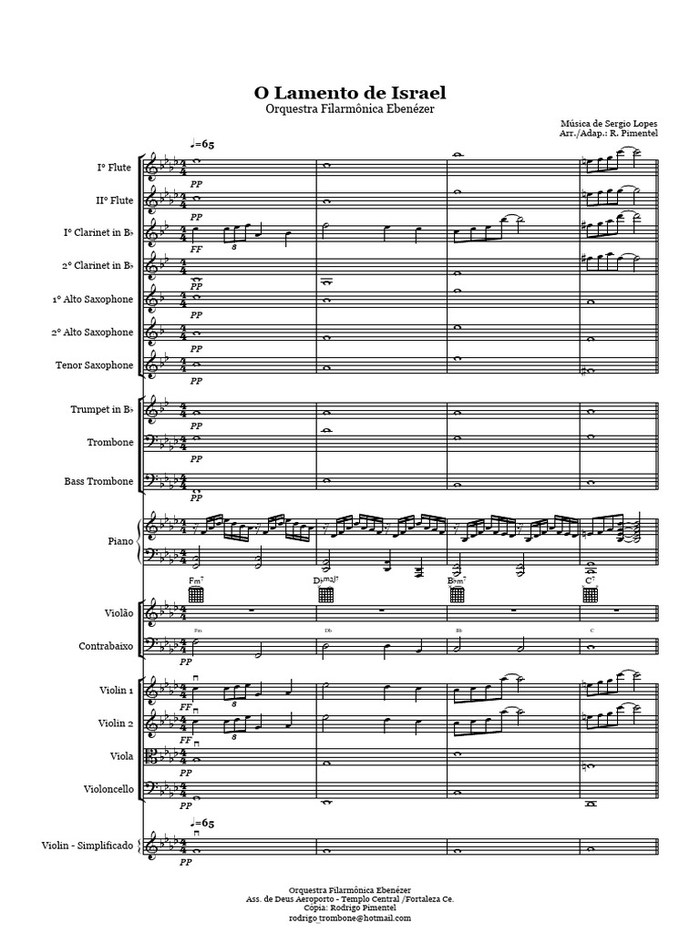 O Lamento de Israel Grade | PDF | Musicology | Music Technology