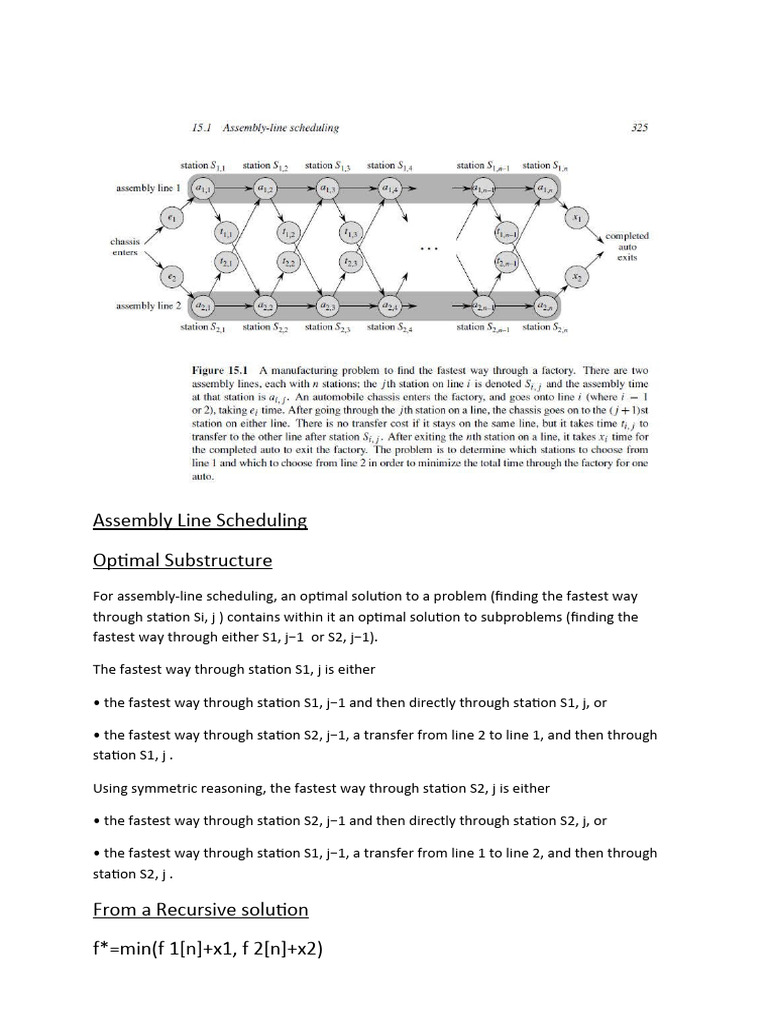 Assembly Line Scheduling & LCS Optimization | PDF | Teaching Methods ...