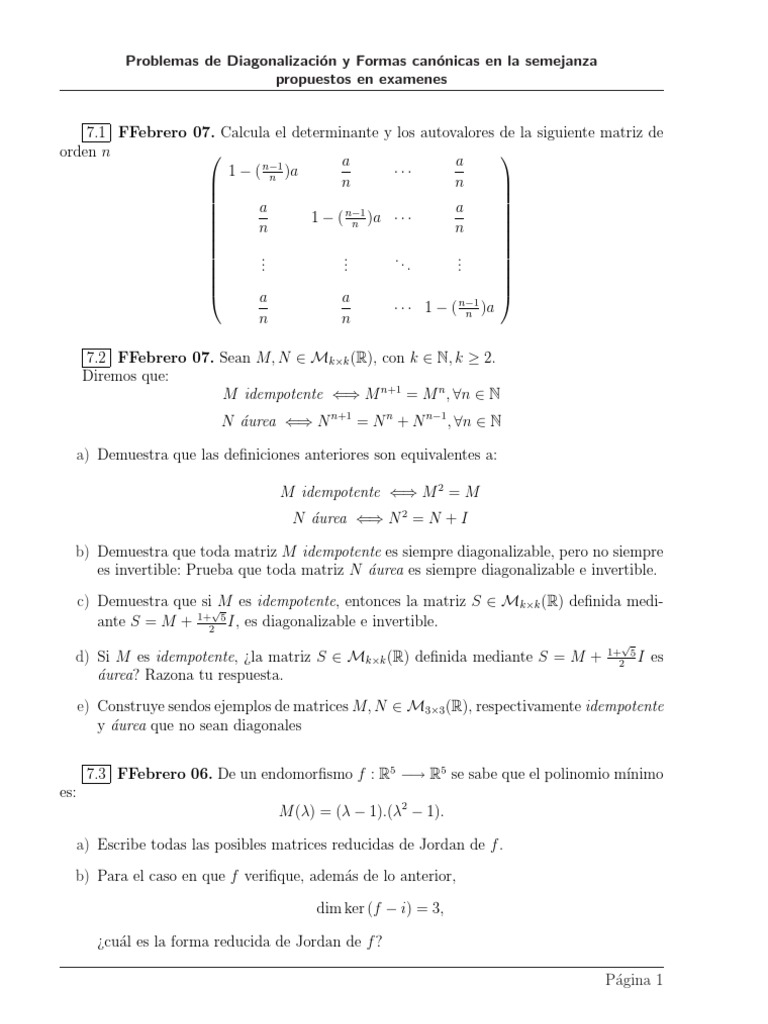 Ejercicios Jordan Dificiles | PDF | Valores propios y vectores propios | Matriz (Matemáticas)
