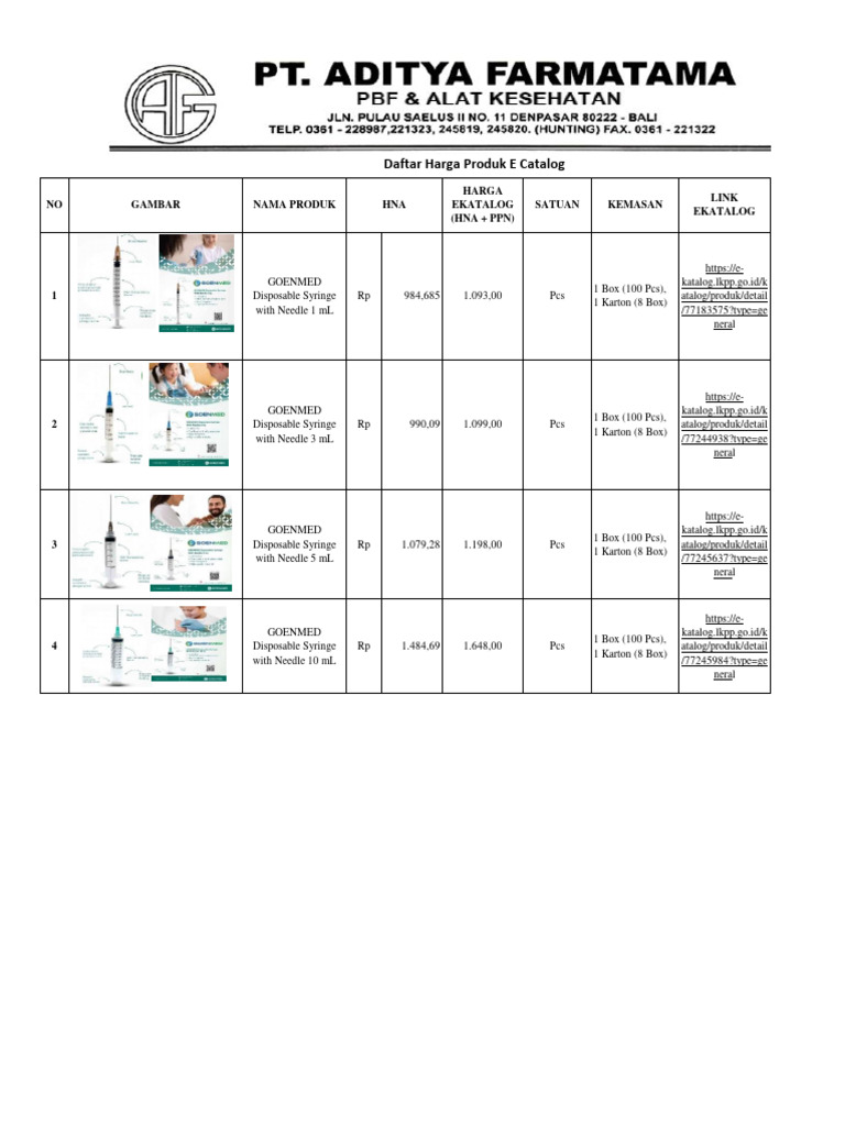 Daftar Harga E Catalog 2024 | PDF | Medical Equipment