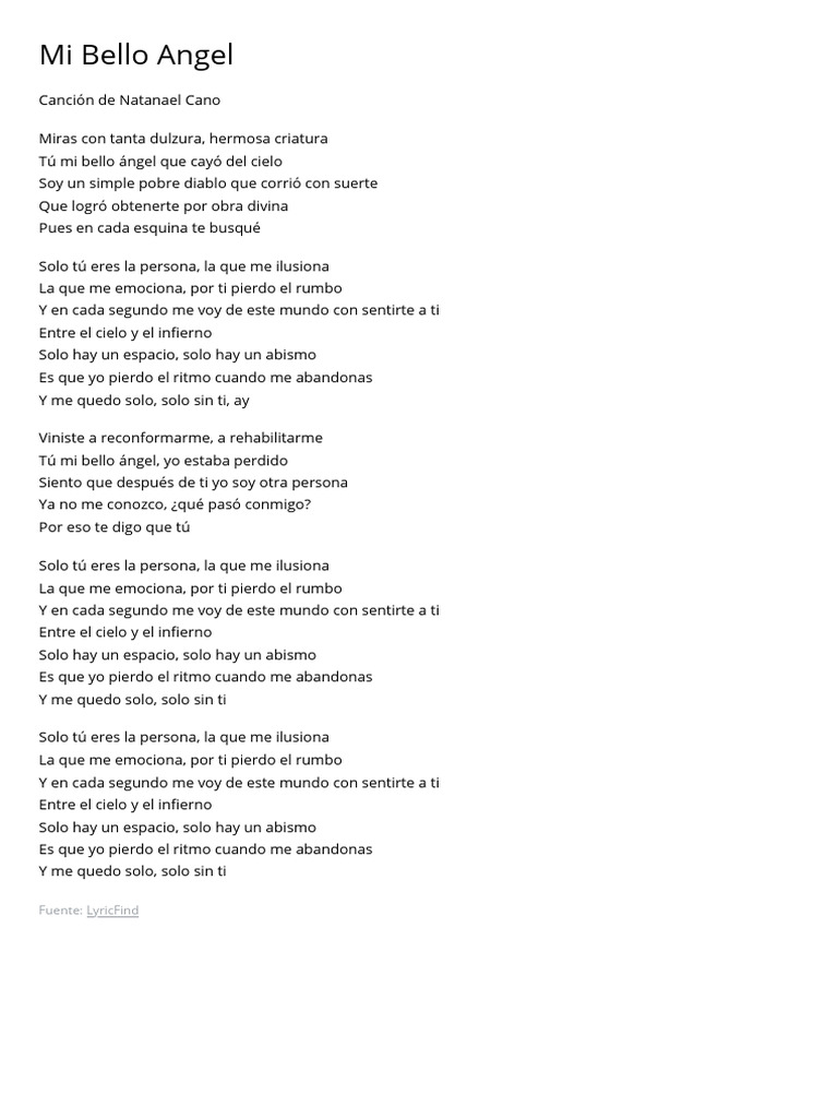 Mi Bello Angel | PDF | Poesía