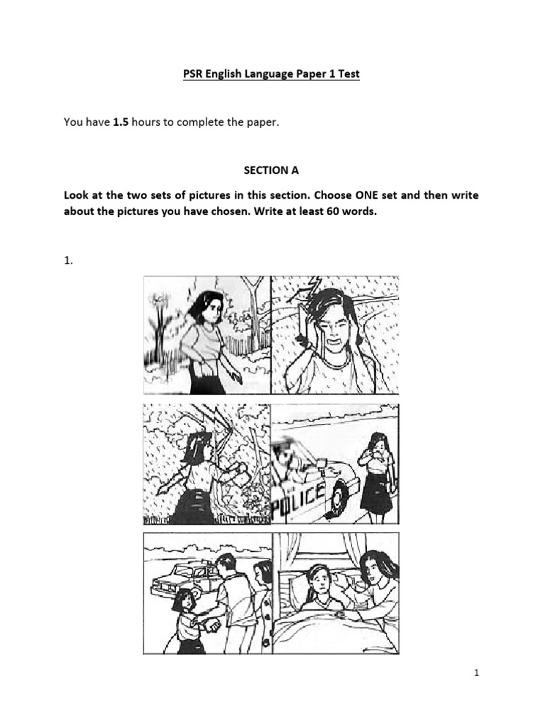 PSR English Paper 1 Test Guide | PDF | Career & Growth | Home & Garden