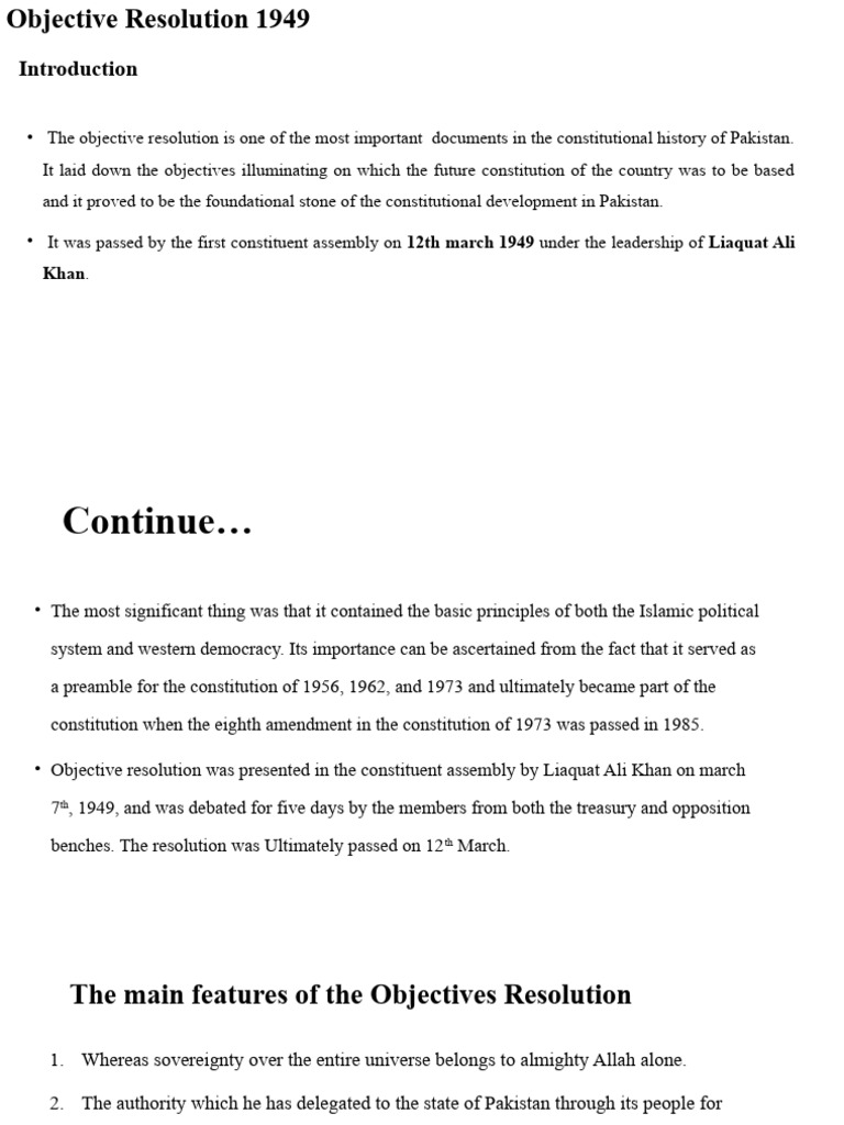 2) Objective Resolution 1949 Lec.14 | PDF | Justice | Crime & Violence