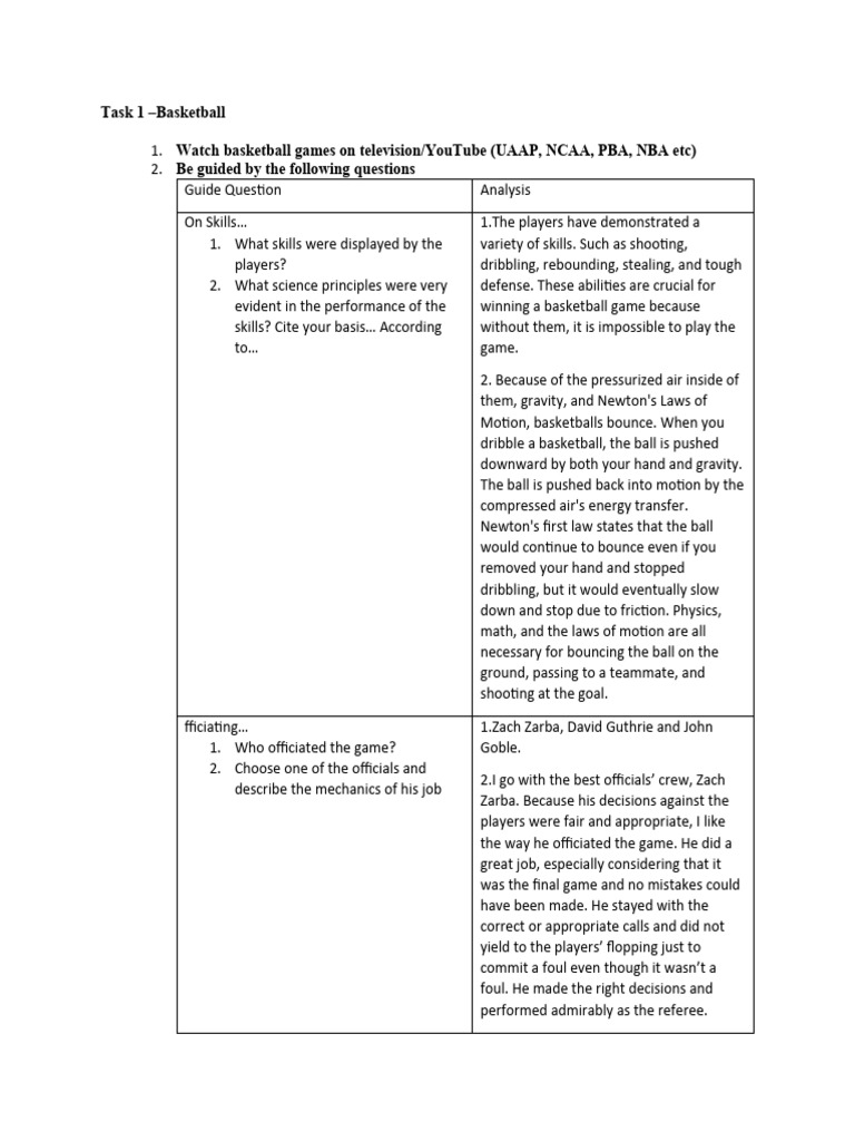 Basketball Game Analysis and Insights | PDF | Ball Games | Team Sports