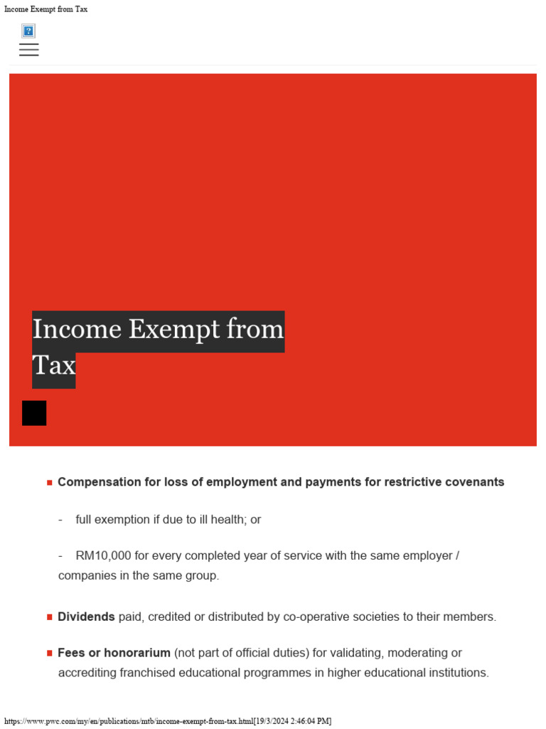 Income Exempt From Tax | PDF | Securities (Finance) | Dividend