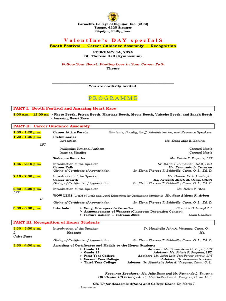 K Feb. 14 2024 PROGRAM VALENTINES DAY SPECIALS | PDF