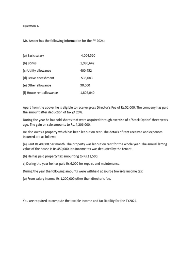 Caf Practice | PDF | Taxes | Income