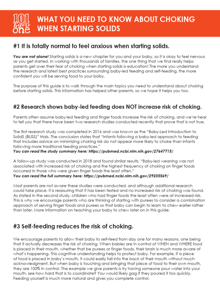 Choking Safety for Starting Solids | PDF | Fruit | Foods