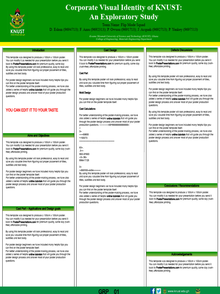 Knust Poster Presentation Template | PDF
