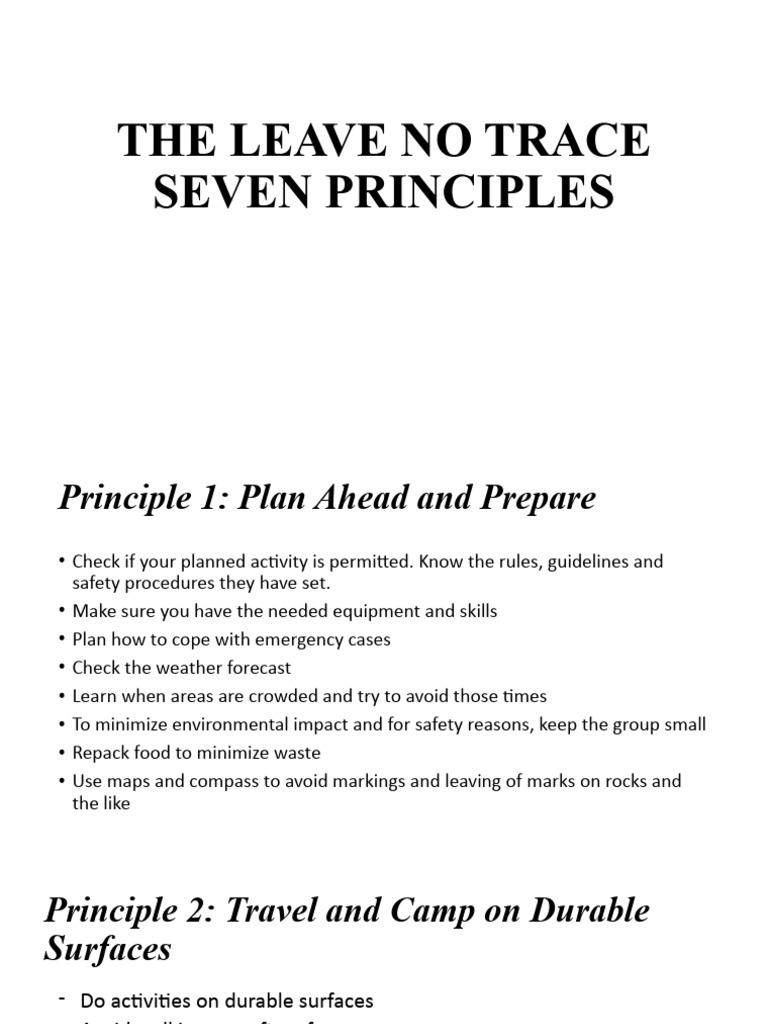 2 The Leave No Trace Seven Principles | PDF | Camping | Waste