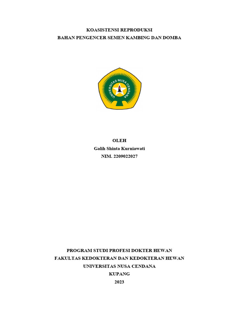 Paper Bahan Pengencer Pada Semen Kambing Domba (Galih Shinta Kurniawati ...