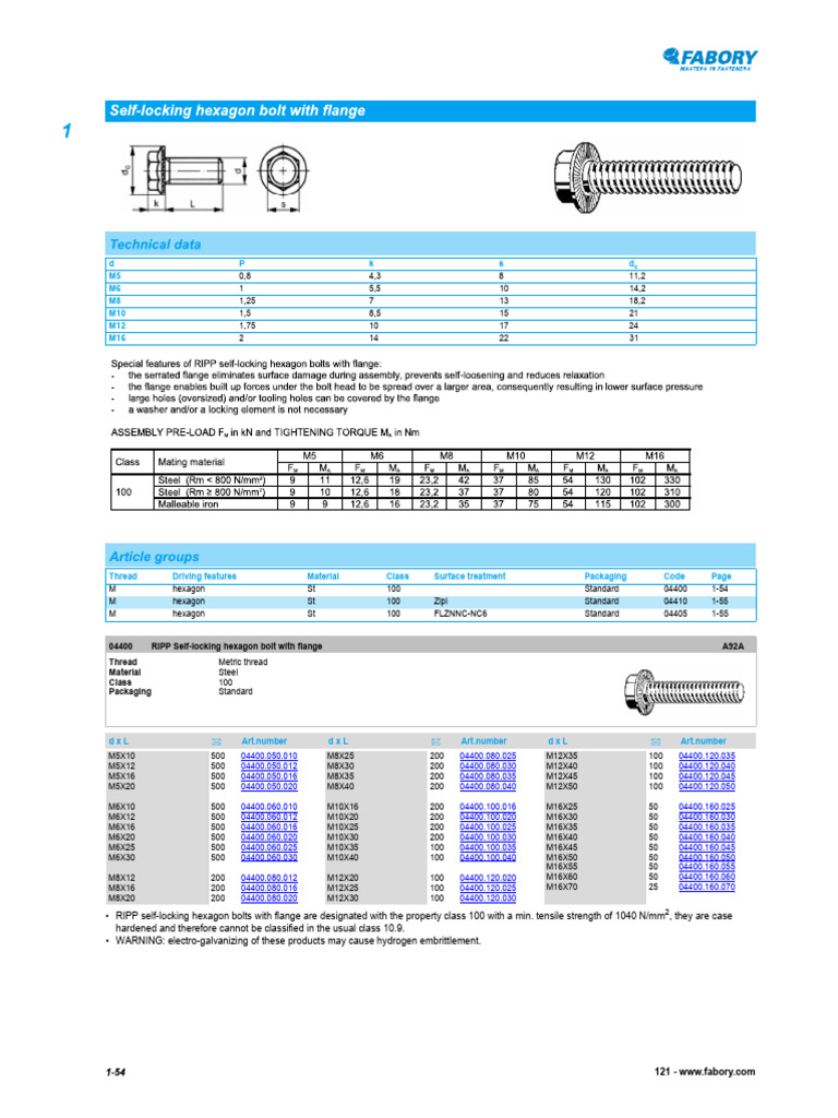 TENSILOCK Self-locking hexagon bolt with flange | PDF